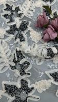 China 100% Polyester Sequin Embroidered Fabric Breathe And Elegent Wedding Party Sequin Fabric for sale