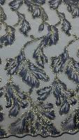 China Metallic Lace Fabric High Quality Elegent Wedding 60 Yards Embroidery Fabric for sale