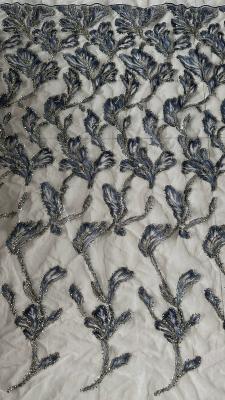 China Metallic Lace Fabric High Quality Elegent Wedding 60 Yards Embroidery Fabric for sale