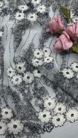 China Luxury Metallic Lace Fabric Elegent Wedding Embroidery Fabric for sale