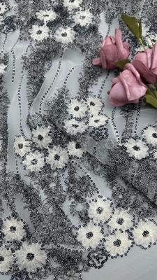 China Luxury Metallic Lace Fabric Elegent Wedding Embroidery Fabric for sale