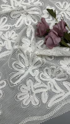 China 100% Cotton Leafy Corded Lace Fabric Embroidered Lace Fabric Elegent for Clothes for sale