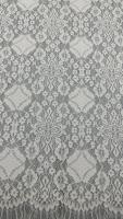 China Leafy Embroidery Lace Fabric Elegent White  For Fashion Show Dress for sale