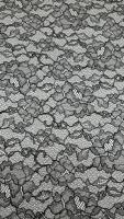 China Corded Mesh Lace Fabric Black Embroidered Lace Fabric Leafy Lace Embroidery Fabric for sale