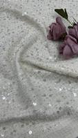 China Beautiful Sequin Lace Fabric Lustre Embroidered Lace Fabric Leafy High Quality for sale