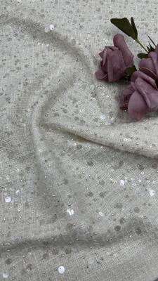 China Beautiful Sequin Lace Fabric Lustre Embroidered Lace Fabric Leafy High Quality for sale