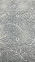 China Embroiedered Lace Fabric White Breathe and Elegant Embroidered Mesh Leafy  Occasion Wedding Fabric for sale