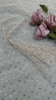 China Seuqin Embroidery Fabric Lusiate Sequin Embroidered Lace Fabric Leafy Luxury Occasion Wedding Fabric for sale