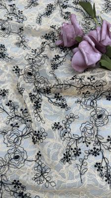 China Embroidery Evening Embroidered Lace Fabric Leafy Luxury Occasion Wedding Fabric for sale