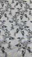China Embroidery Evening Embroidered Lace Fabric Leafy Luxury Occasion Wedding Fabric for sale