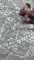 China Sequin Embroidery Fabric Elegant Lusiate Breathe Embroidered Lace Fabric Shining Leafy Luxury Occasion Fabric for sale
