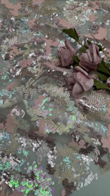 China Sequin Lace Fabric Leafy Sequin Floral Elegant And Breathe Embroidered Lace Fabric Luxury Occasion Fabric for sale