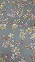 China Leafy Lace Sequin Embroidered Fabric 3D Floral Elegant And Breathe Luxury Occasion Fabric for sale