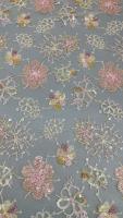 China Sequin Embroidered Fabric Leafy Sequin Floral Breathe Sequin Lace Fabric Luxury Occasion Fabric for sale