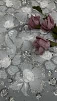 China Beaded Embroiderey Lace Fabric Mesh Sequin Floral Elegant Sequin Lace Fabric Luxury Occasion Fabric for sale