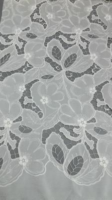 China Embroiderey Lace Fabric Mesh Floral Elegant Hollow-up Embroidered Lace Fabric for sale
