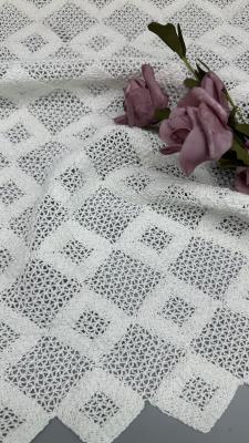 China White Lace 100% Cotton Hollow-up Lace Fabric Embroidered Lace Mesh Lace Fabric Occasion Evening Fabric for sale