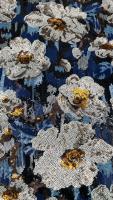 China Floral Sequin Embroidered Lace Fabric Leafy 100% Polyester Customized New Collections for sale