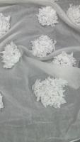 China Leafy Tulle Mesh Fabric Embroidered Lace Fabric Floral Breathe Mesh Leafy For Costumes for sale