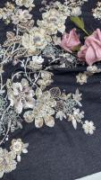 China Beaded Embroidery Fabric Shining Sequin Floral Lace Fabric Party Fabric for sale