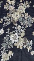 China Beaded Embroidery Fabric Shining Sequin Floral Lace Fabric Party Fabric for sale