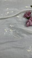 China Leafy Tulle Mesh Fabric Lightweight Breathe and Elegt Sequin Embroidered Lace Fabric for sale