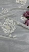 China 3D Floral Tulle Mesh Fabric Breathe Mesh Lace Fabric Leafy Sequin Fabric for sale