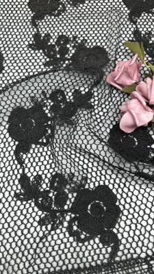 China Leafy New Arrival Embroidery Hollow-up Lace Fabric Breathe Elegant Dresses for sale