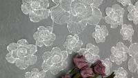 China Vintage Style Embroidered Lace Fabric 3D Floral White Tulle Lace for Bridal Wedding Projects for sale