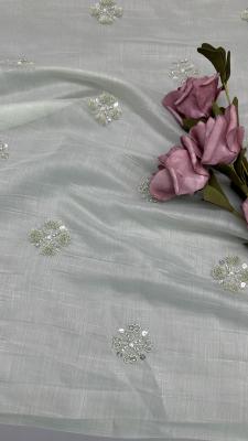 China Leafy Tulle Mesh Fabric Lace Fabric Sequin Metallic New Collection for Garments Evening Dressing Design for sale