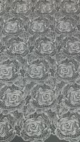 China Metallic Sequin Embroidered Chantilly Fabric Lace Fabric New Fashion for Garments Gowns for sale