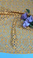 China Corded Lace Fabric High Quality Elegant For Lady Yellow Pattern New Fashion for Garments Gowns for sale