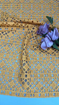 China Corded Lace Fabric High Quality Elegant For Lady Yellow Pattern New Fashion for Garments Gowns for sale