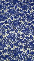 China High Quality Blue Embroidered Chantilly Fabric Lace Fabric Hollow-up Elegant For Ladies for sale