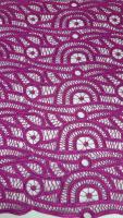 China Corded High Quality Pink Embroidered Chantilly Fabric Lace Fabric For Party Dresses for sale