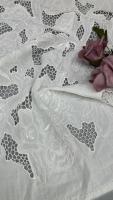 China White Hollow-up Embroidered Lace Fabric Laser Tech For Wedding Dress for sale