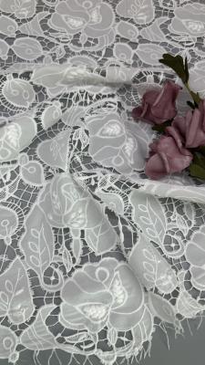 China Leafy High Elegant Hollow-up Beautiful Embroidered Lace Fabric For Girls for sale