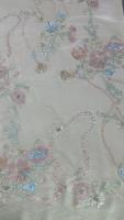 China East Culture Leafy Sequin Floral Lace Fabric For Dressmaking Dinner Gowns Shining Fabric for sale