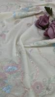 China East Culture Leafy Sequin Floral Lace Fabric For Dressmaking Dinner Gowns Shining Fabric for sale