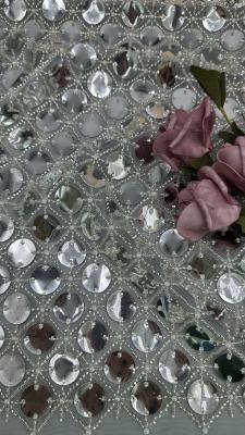 China Skirts Fashion Design Projects Beaded Embroidery Fabric Lace Fabric for Full Dress Mesh Lace for sale