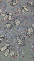 China Mesh Ground Leafy Sequins Lace Fabric for Elegant Breathe Dinner Gowns Shining Fabric for sale