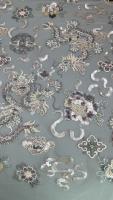 China Mesh Ground Sequin Embroieded Lace Fabric For Elegant Breathe Dinner Gowns Fabric for sale