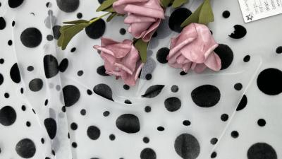 China Printed Lace Fabric Spotted Patten Mesh Ground For Gowns Breathe Design for sale