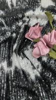 China Black And White Sequin Embrroidered Fabric Elegant For AW Season For Ladies Party for sale