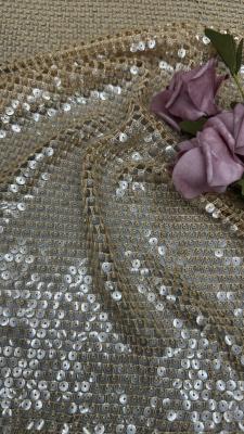 China Great Shining Sequin Fabric Embrroidered Fabric Plaid For New Collection For Gowns for sale