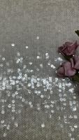 China Leafy Luxury Sequin Lace Embroidered Fabric Elegant And Breathe For Evening Occasion for sale
