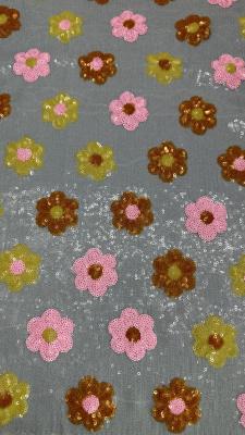 China 3D Floral Lace Sequin Luxury Fabric For Gowns Intricate Embroidery With Subtle Sparkle for sale