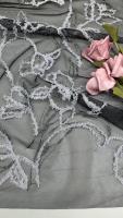 China 100% Cotton Embroidered Lace Fabric Mesh for Gowns Black Gold Color Birthday Dresses for sale