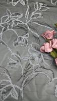 China 100% Cotton Embroidered Lace Fabric Mesh for Gowns Black Gold Color Birthday Dresses for sale