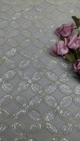 China Four Clover Leaf  Sequin Embroidered Fabric for Gowns Breathe Women's Wedding Dresses for sale